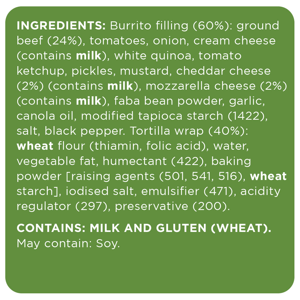 FroPro Cheeseburger Protein Burrito