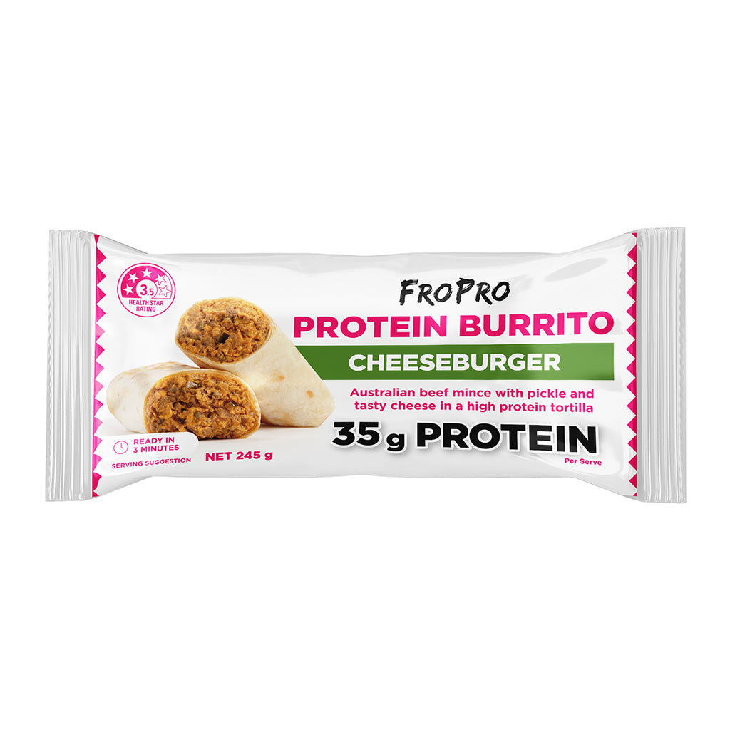 FroPro Cheeseburger Protein Burrito