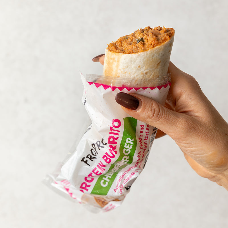 FroPro Cheeseburger Protein Burrito