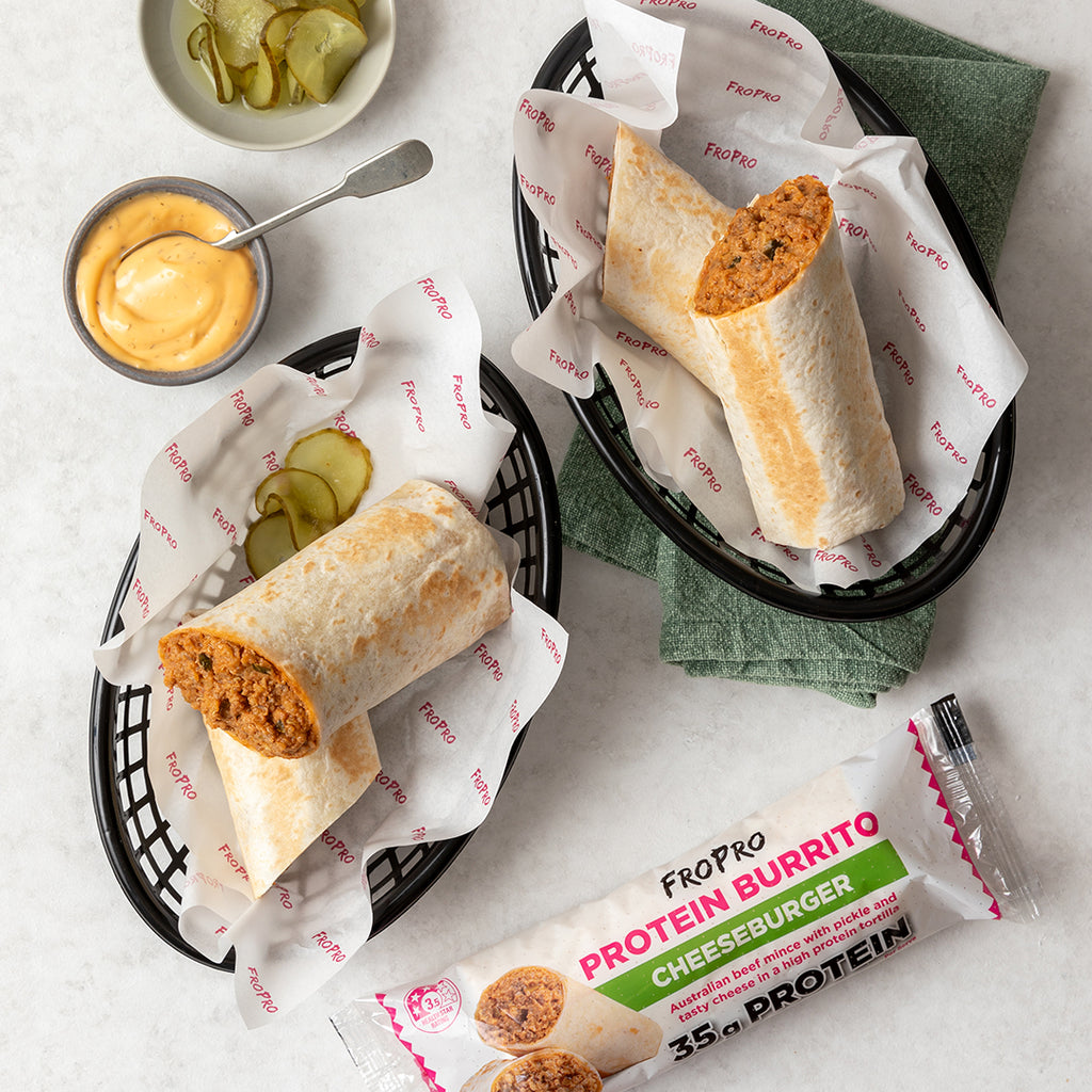FroPro Cheeseburger Protein Burrito