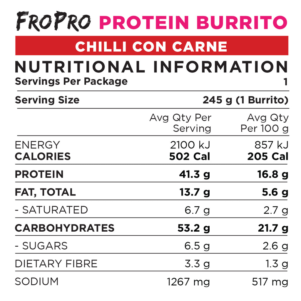 Chilli Con Carne Protein Burrito – FroPro